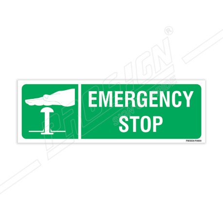 Emergency Stop I MO Sign| Protector FireSafety