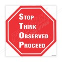 Stop, Think, Observed & Proceed Floor Marking Sign| Protector FireSafety