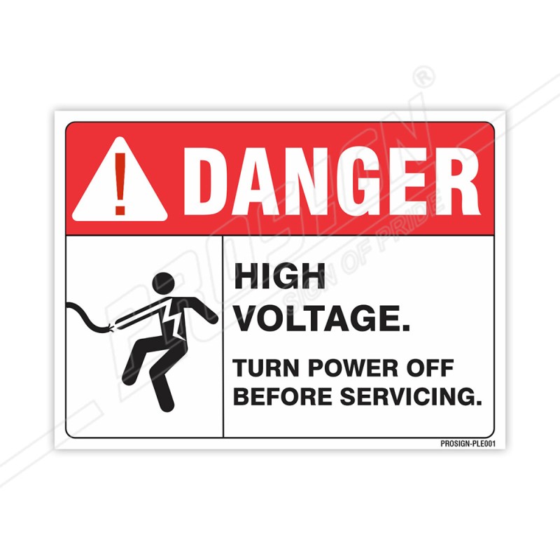 High Voltage Turn Power Off Before Servicing Electrical Safety Label ...