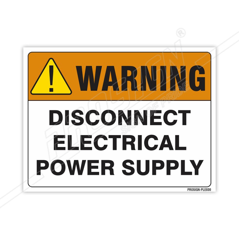 Disconnect Electrical Power Supply Electrical Safety Label| Protector ...