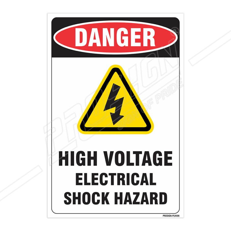 High Voltage Electrical Shock Hazard Safety Label| Protector FireSafety