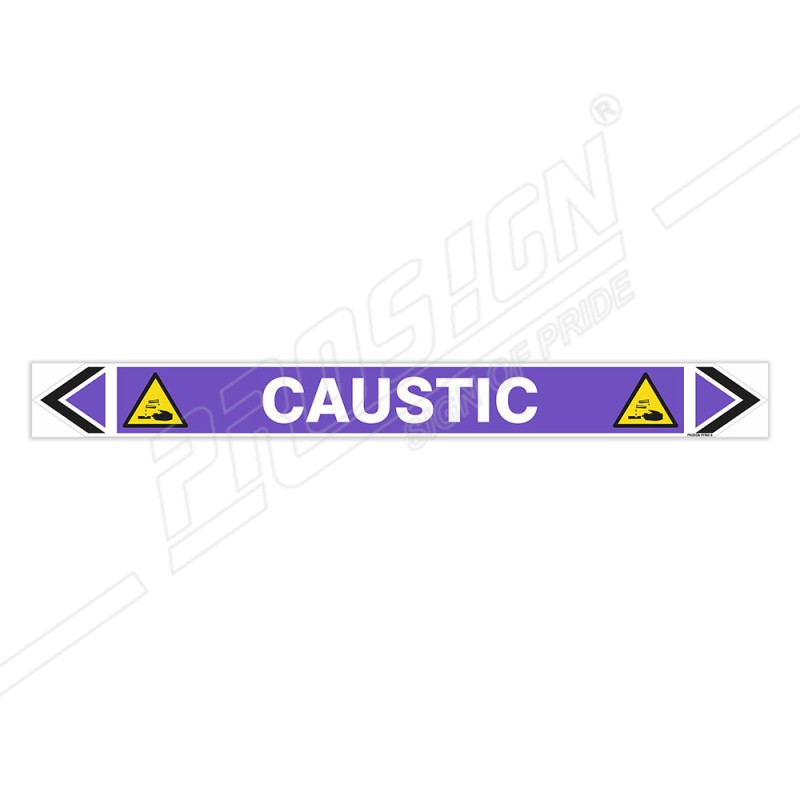 Caustic Pipe Marking Sticker Sign| Protector FireSafety