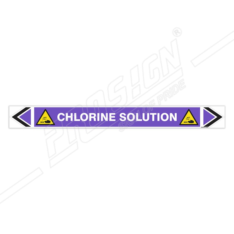 Chlorine Solution Pipe Marking Sticker Sign| Protector FireSafety