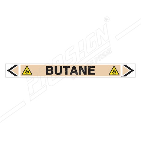 Butane Gas Pipe Marking Sticker Sign| Protector FireSafety