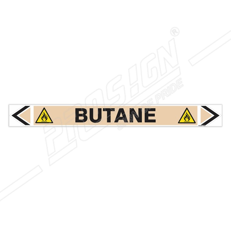 Butane Gas Pipe Marking Sticker Sign| Protector FireSafety