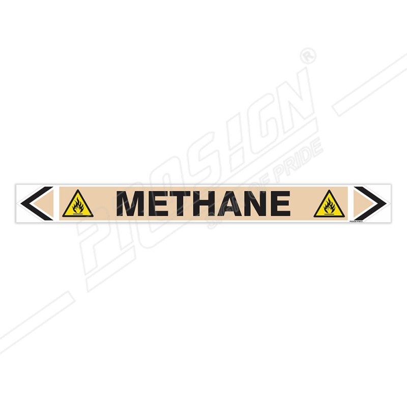 Methane Gas Pipe Marking Sticker Sign| Protector FireSafety