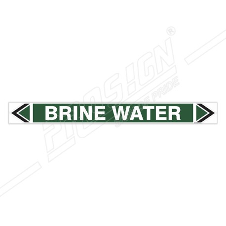 Brine Water Pipe Marking Sticker Sign| Protector FireSafety