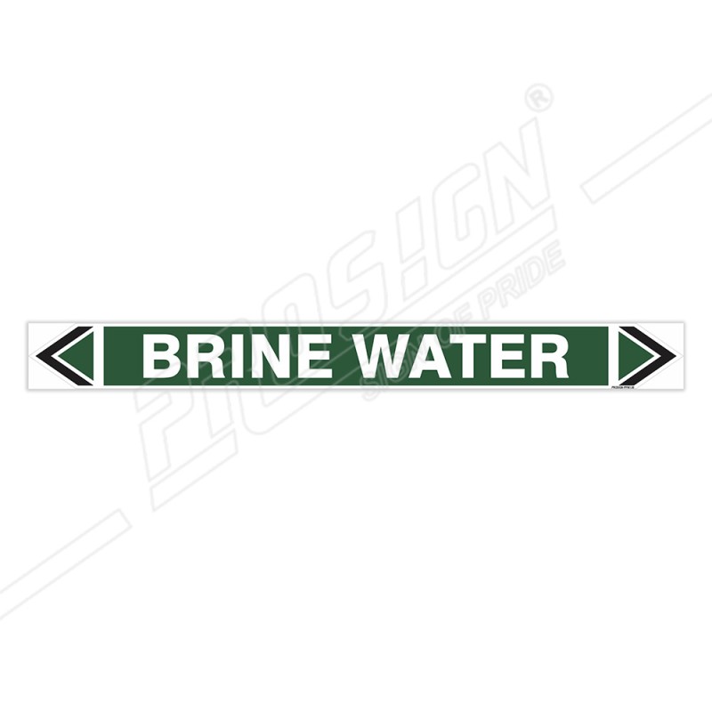 Brine Water Pipe Marking Sticker Sign| Protector FireSafety