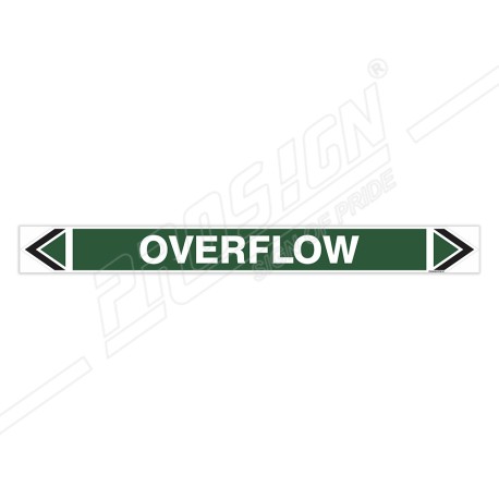 Overflow Water Pipe Marking Sticker Sign| Protector FireSafety