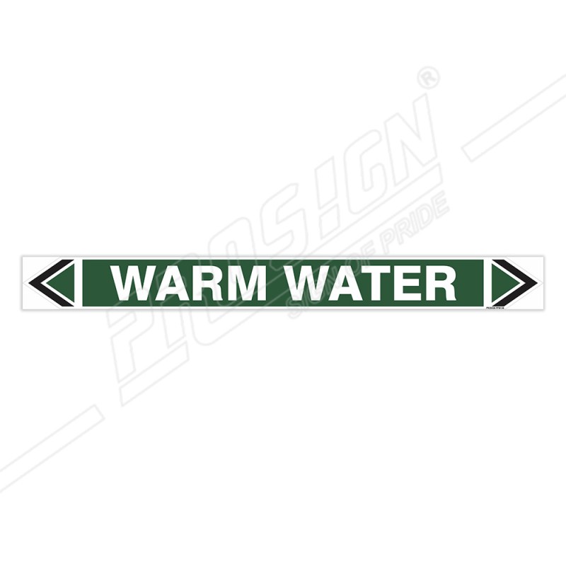Warm Water Pipe Marking Sticker Sign| Protector FireSafety