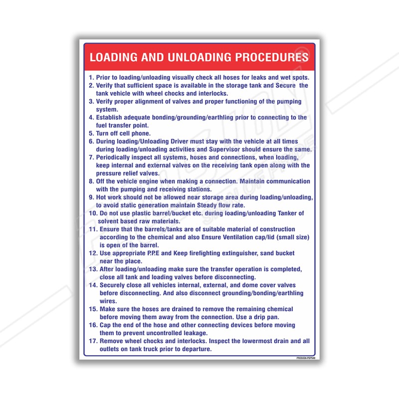 Loading Unloading Safety Posters| Protector FireSafety