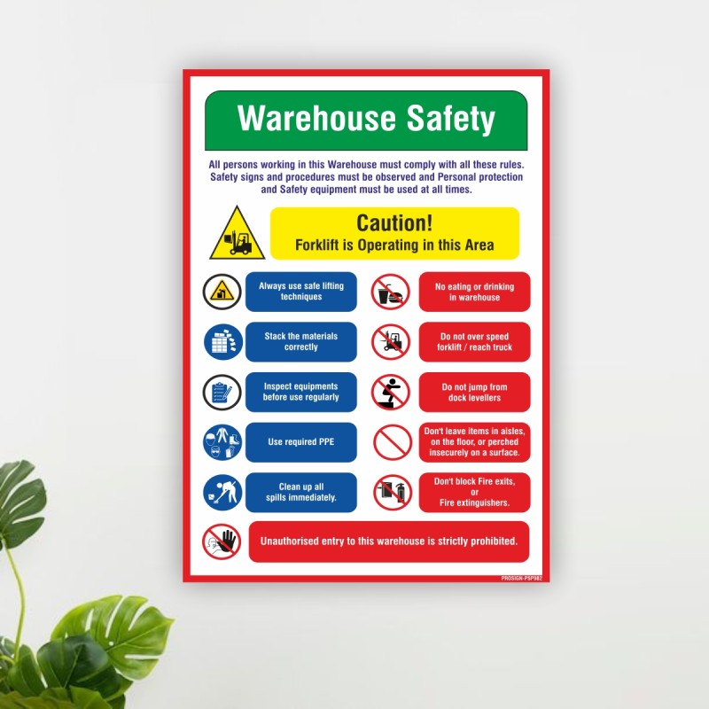 Warehouse Safety Posters| Protector FireSafety